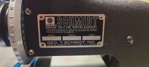 SCHMIDT MODEL 4 MANUAL NAMEPLATE MARKING PRESS WITH ADDITIONAL CHARACT – Altamonte Diesel